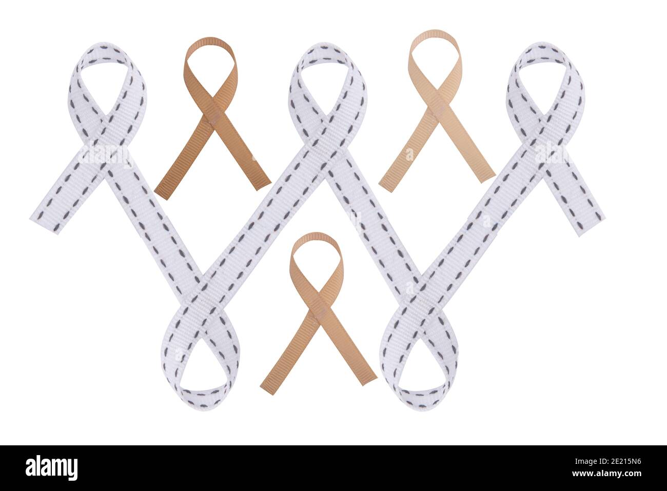 Colorful ribbons isolated over white background Stock Photo - Alamy