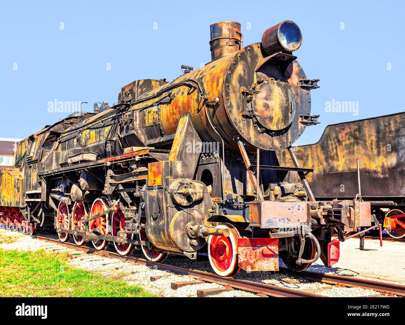 Old rusty steam locomotive at the railway station Stock Photo - Alamy