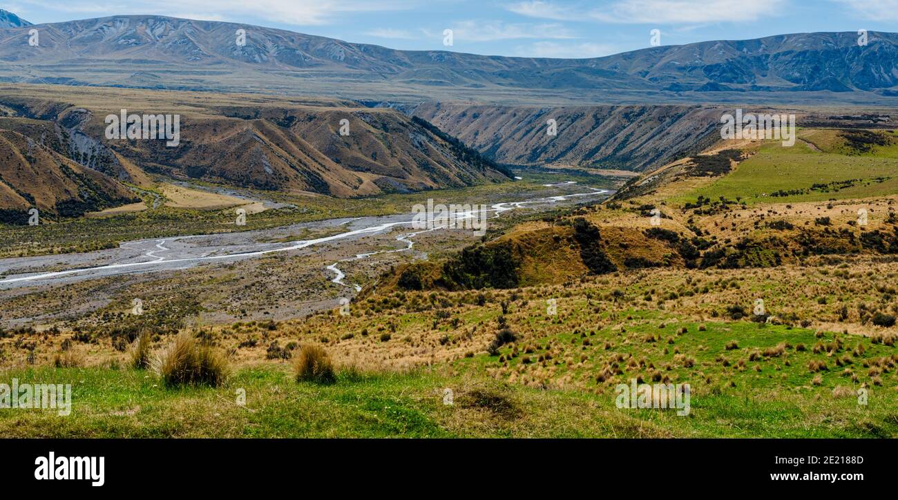 Landscape photo capturing mountains, valleys and a river in Kaitoke ...