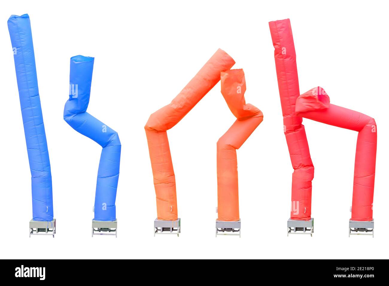 Collection of fan blowing balloons in advertising isolated on white ...