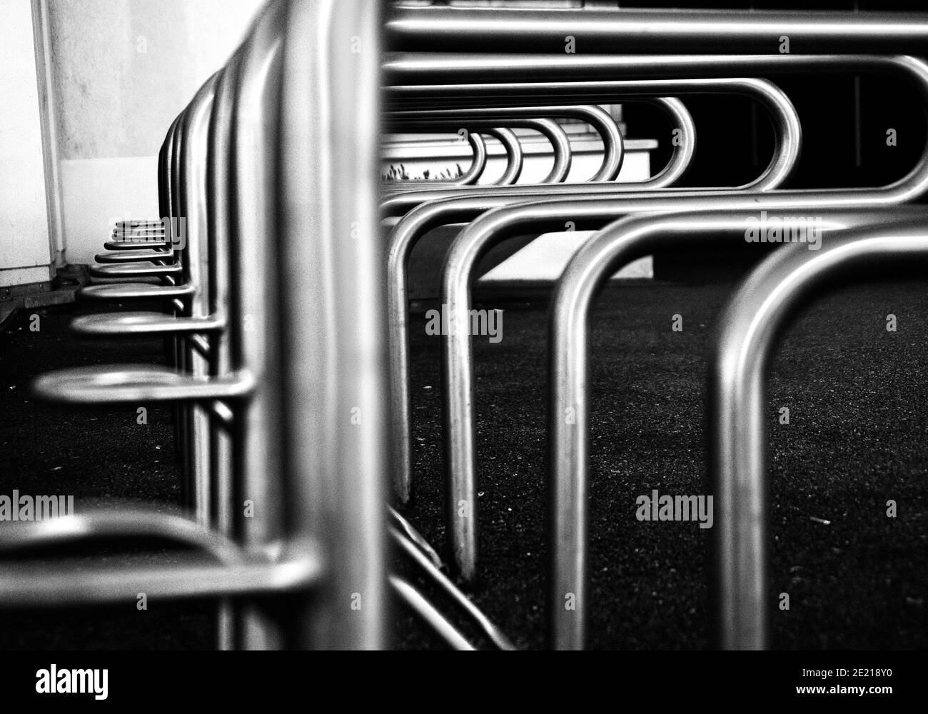 Metal bicycle rack Stock Photo - Alamy