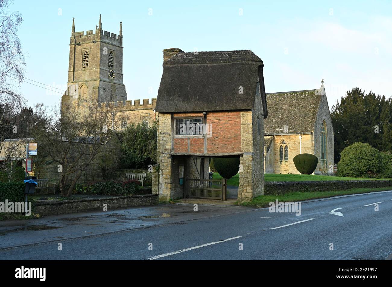 Lychgate entrance to St Peter & St Paul Church, Long Compton ...