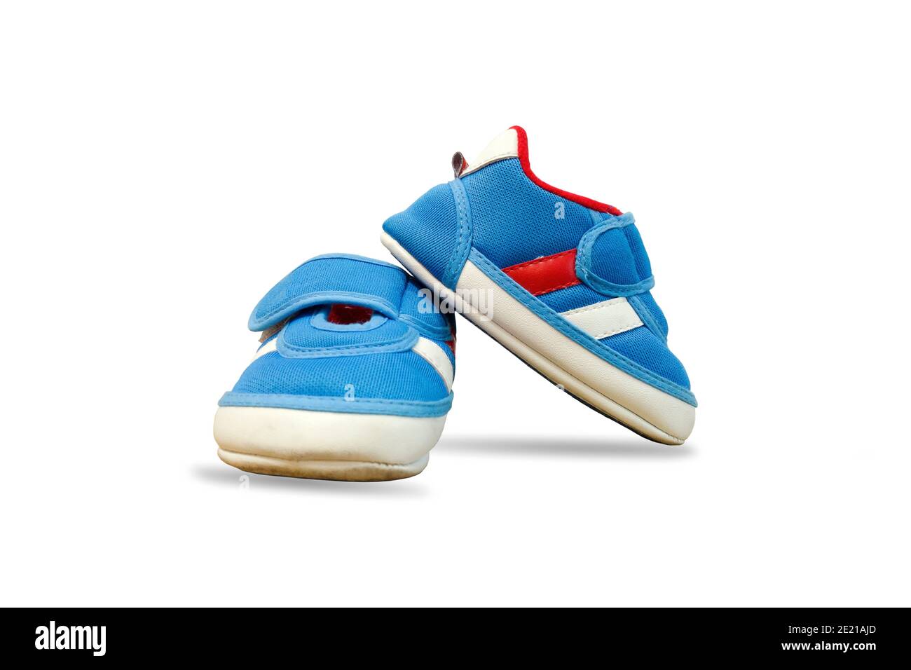 Closeup beautiful design of baby shoes isolated on white background ...