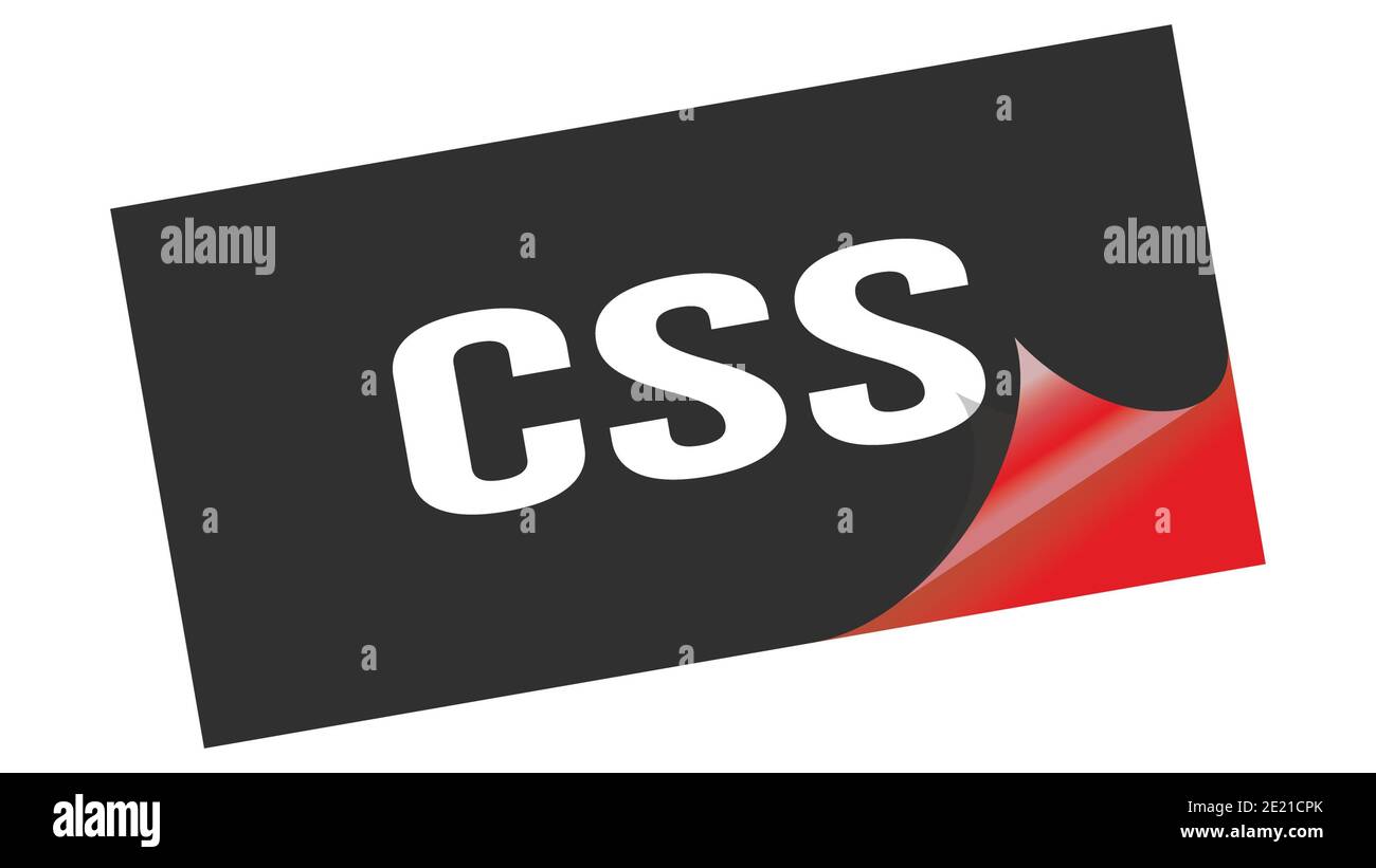 CSS text written on black red sticker stamp Stock Photo - Alamy
