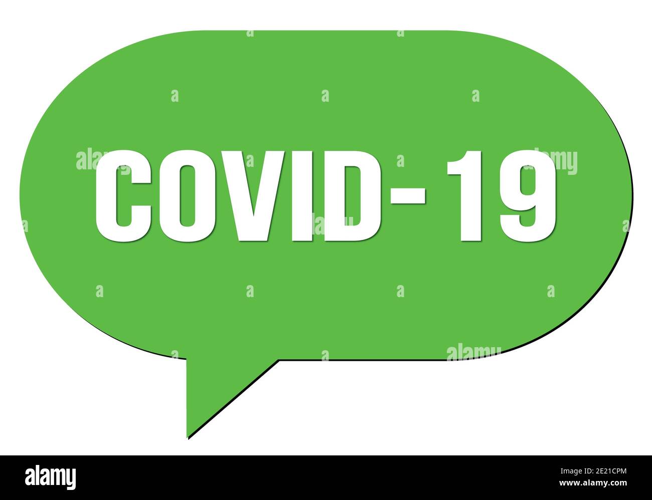 COVID-19 text written in a green speech bubble stamp Stock Photo - Alamy