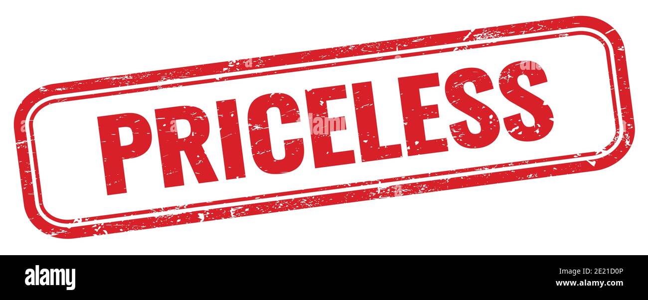 PRICELESS text on red grungy rectangle stamp Stock Photo - Alamy