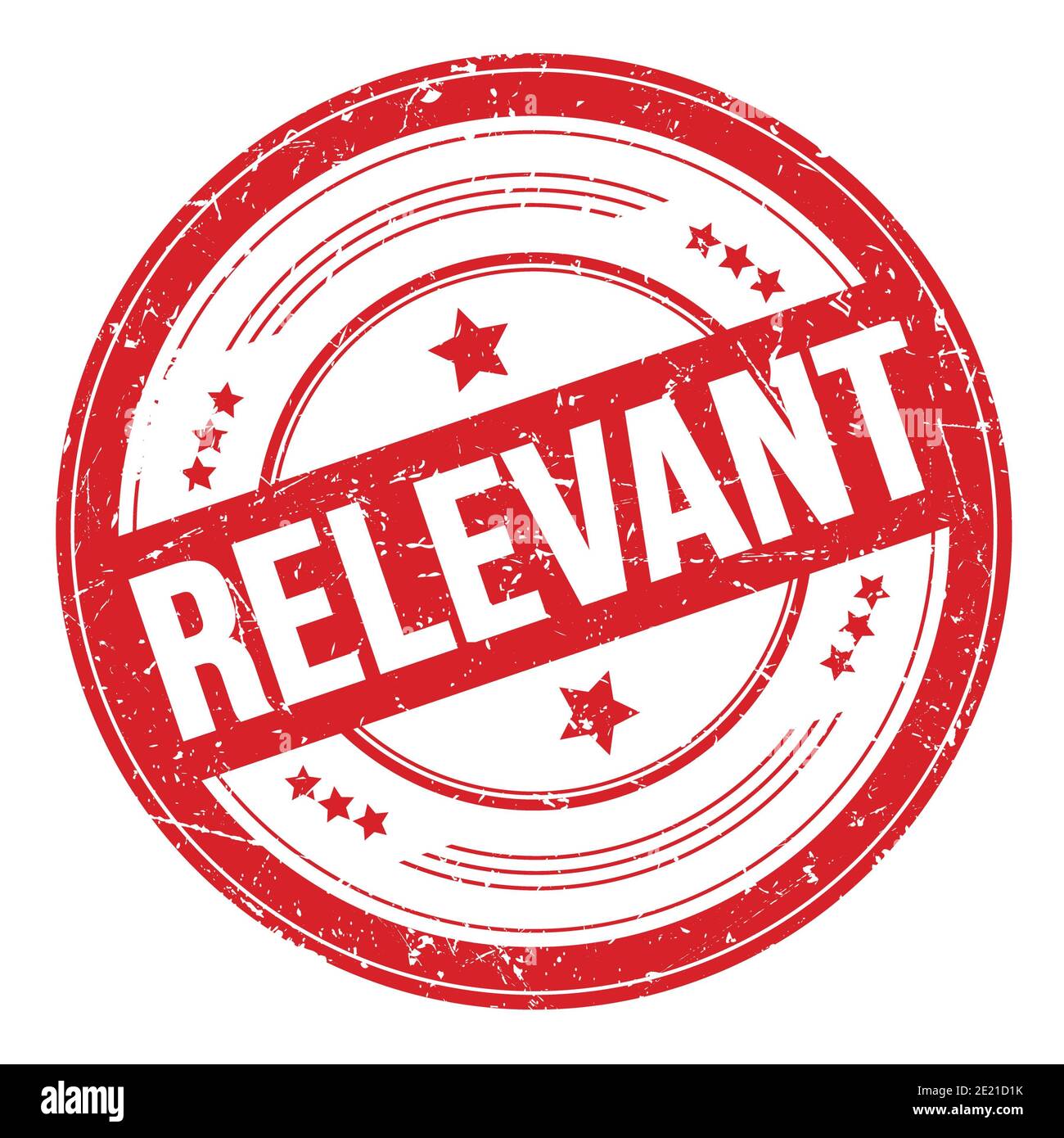 RELEVANT text on red round grungy texture stamp Stock Photo - Alamy