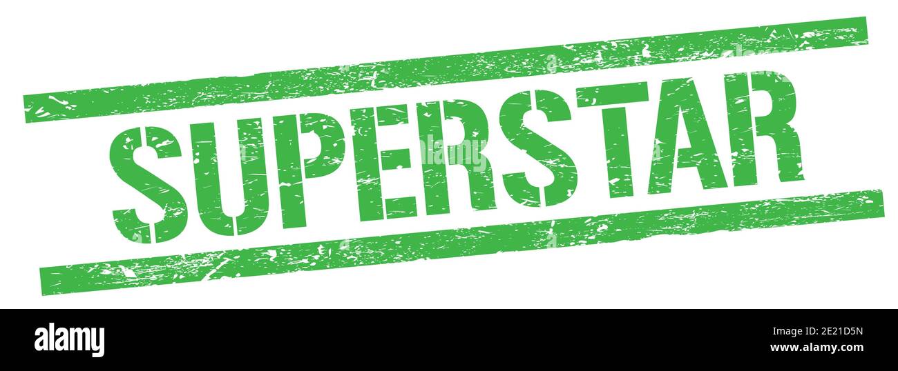 SUPERSTAR text on green grungy rectangle stamp sign Stock Photo - Alamy
