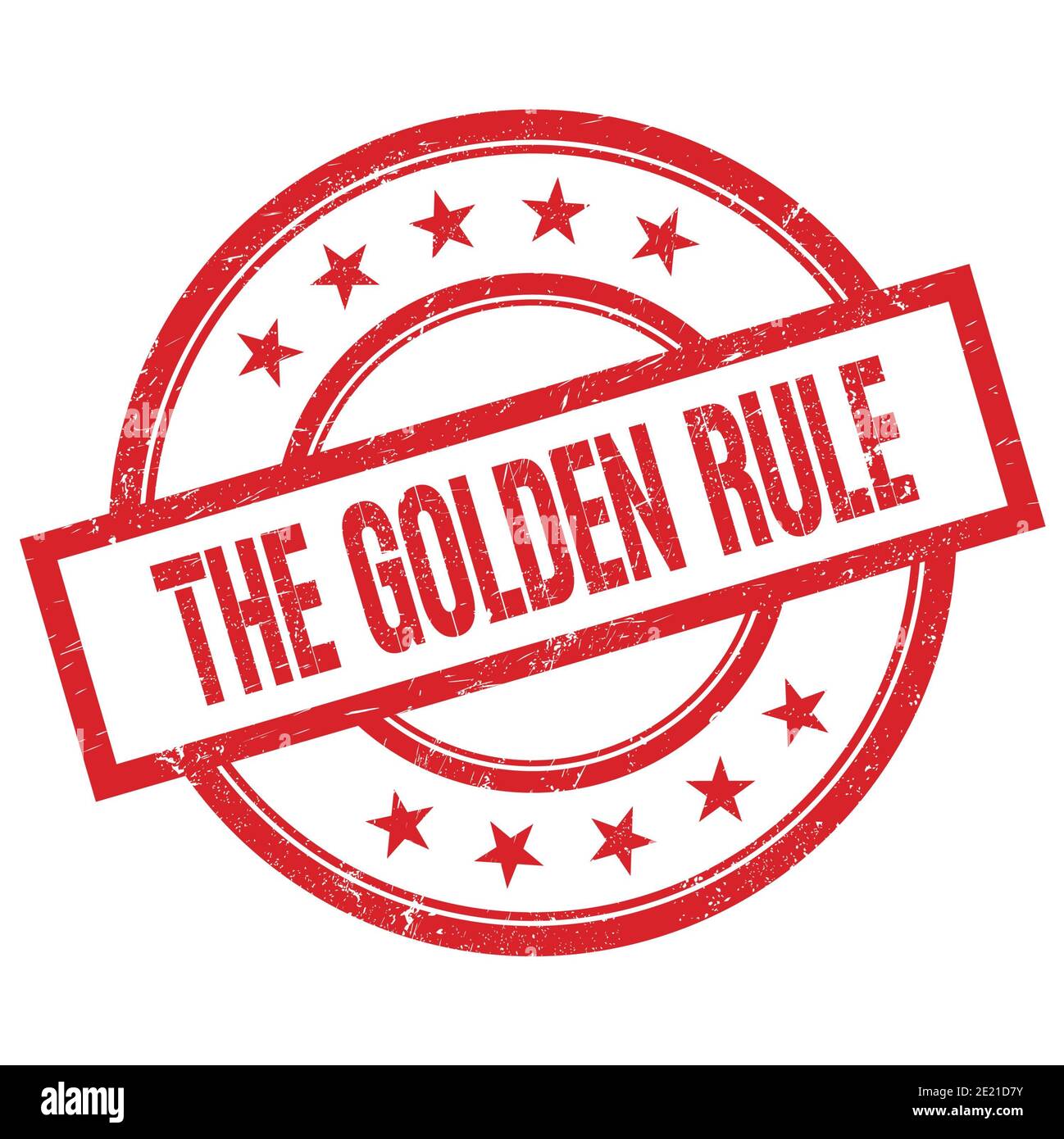 THE GOLDEN RULE text written on red round vintage rubber stamp Stock ...