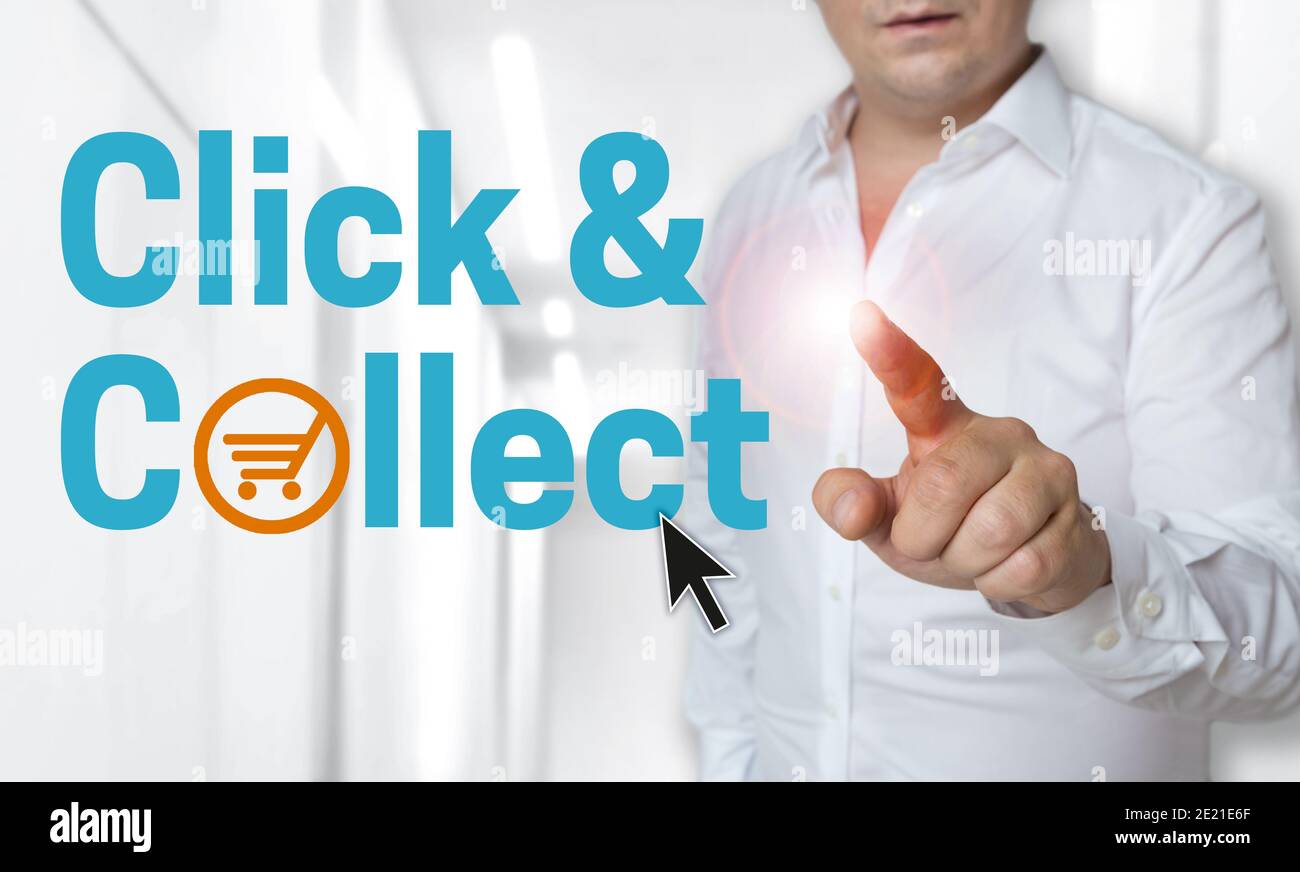 Click and Collect concept is shown by man Stock Photo - Alamy