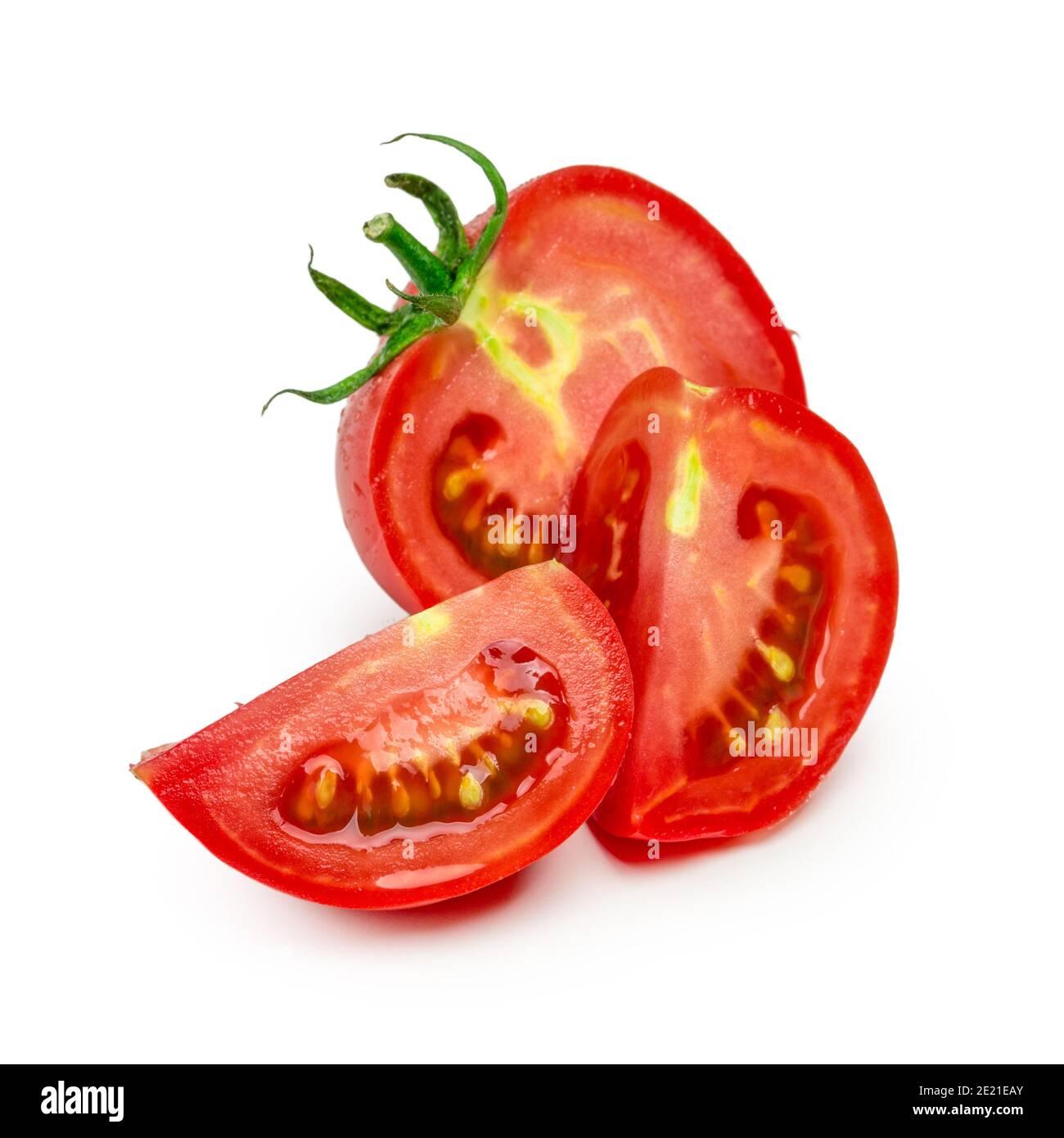 red tomato vegetable with cut isolated on white background Stock Photo ...