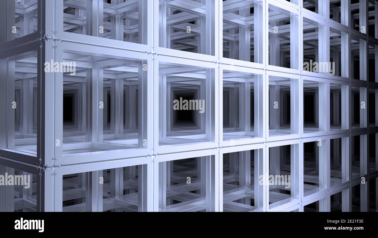 3d square mesh metal background. 3d rendering Stock Photo - Alamy
