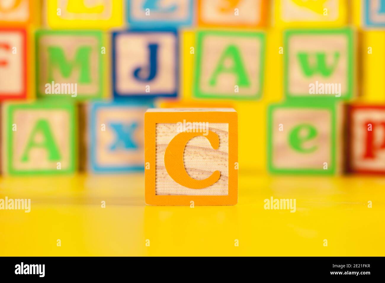 Photograph of colorful Wooden Block Letter C Stock Photo - Alamy