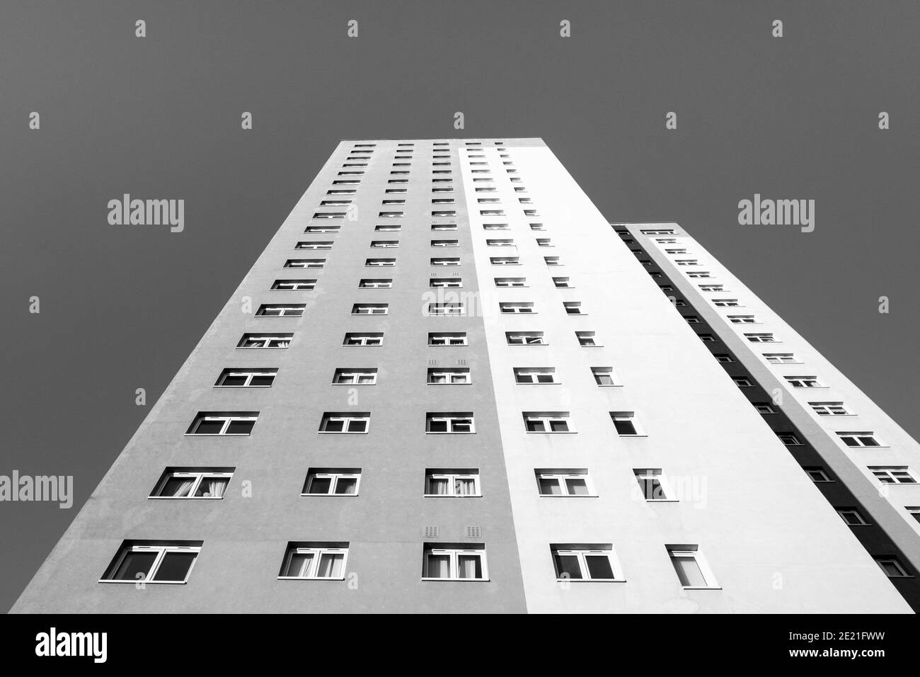 High rise building blue Black and White Stock Photos & Images - Alamy