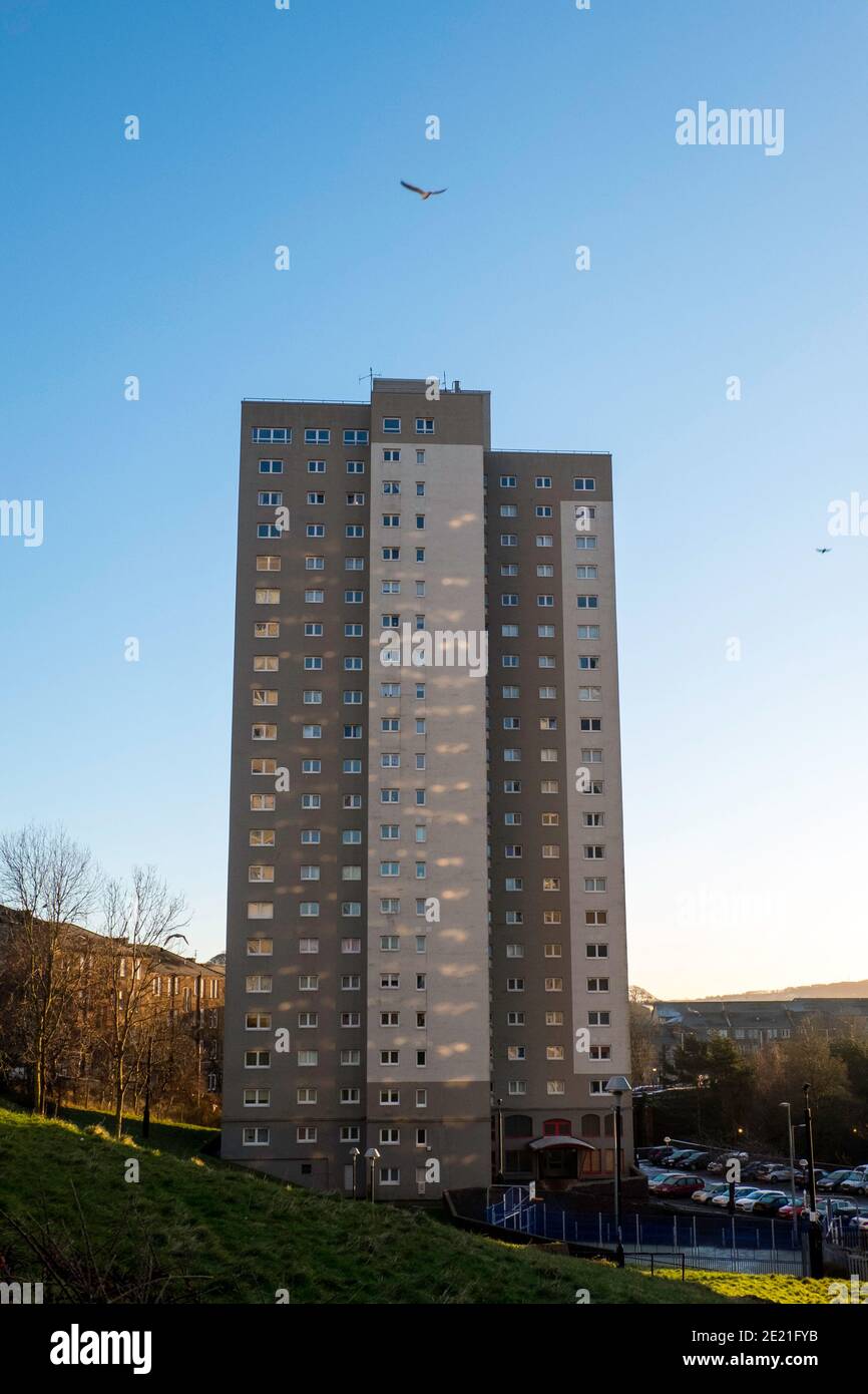High rise flats in Shawlands, Glasgow Stock Photo - Alamy