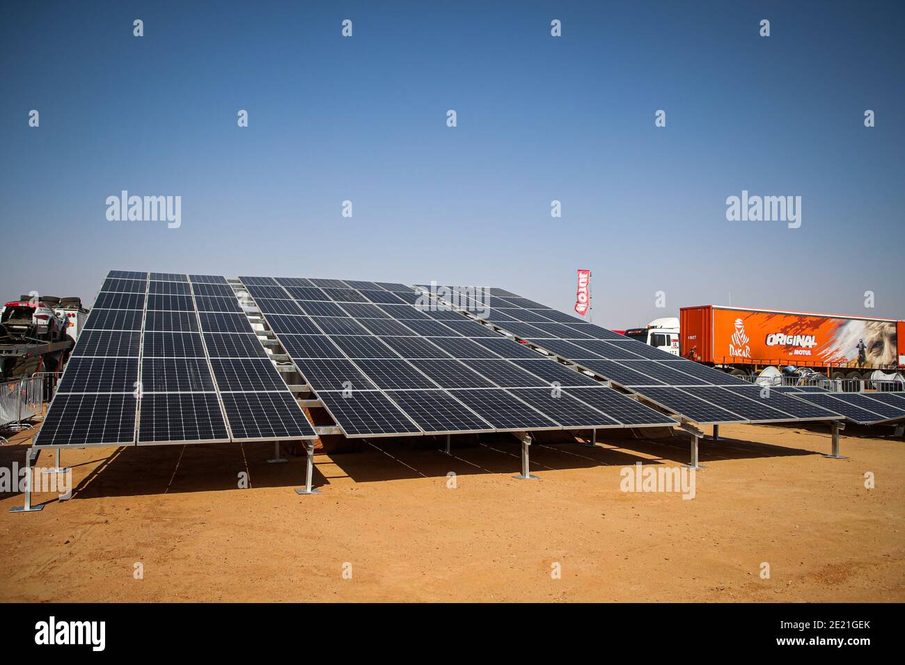 Neom, Saudi Arabia. 11th Jan, 2021. Solar Panel of Green Corp during ...