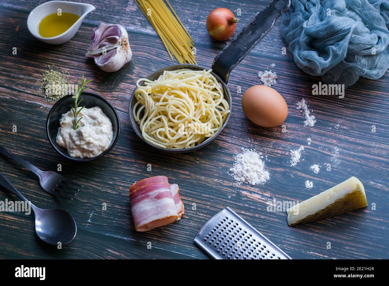 Photography of dark Italian pasta food Stock Photo - Alamy