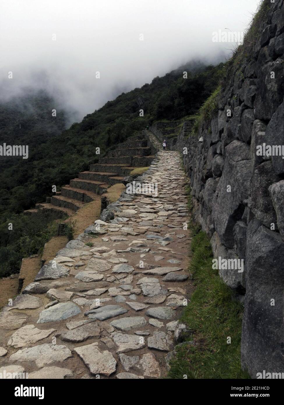 Machu Picchu frames with a view of Huayna Picchu Sacred Valley in Peru ...
