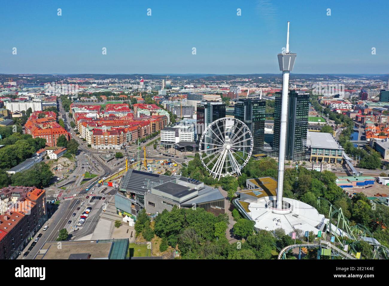 GÖTEBORG, SWEDEN- 26 AUGUST 2019: Liseberg, amusement park in central ...