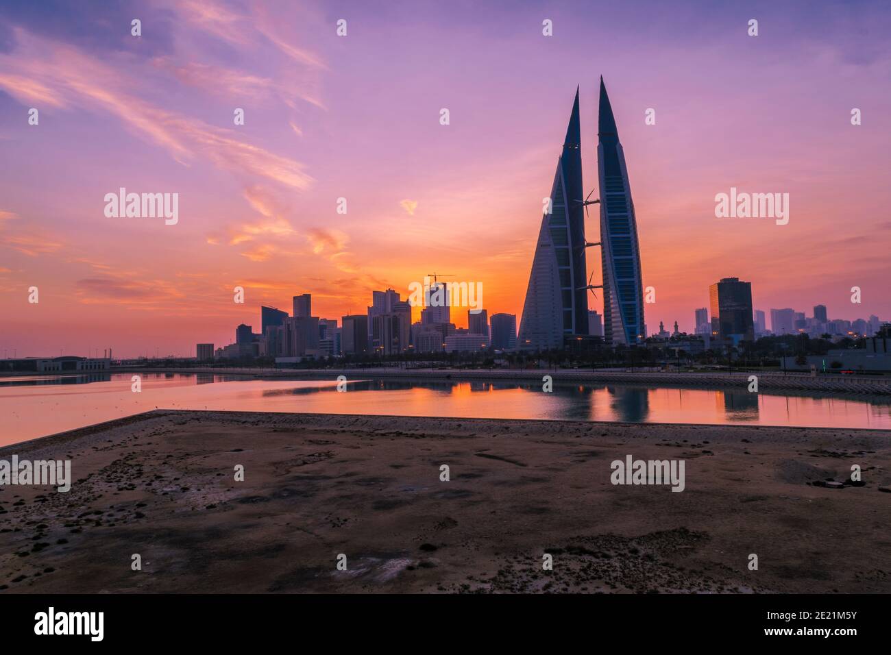 MANAMA, BAHRAIN - Dec 19, 2020: The Bahrain World Trade Center (also ...