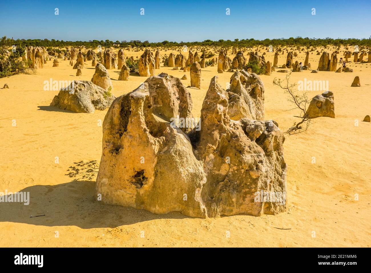 Limestone pillars of Pinnacles Desert, Nambung National Park, Western ...