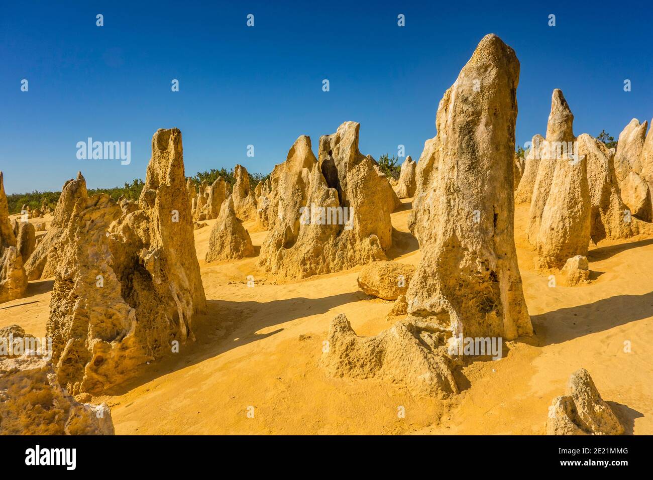 Limestone pillars of Pinnacles Desert, Nambung National Park, Western ...