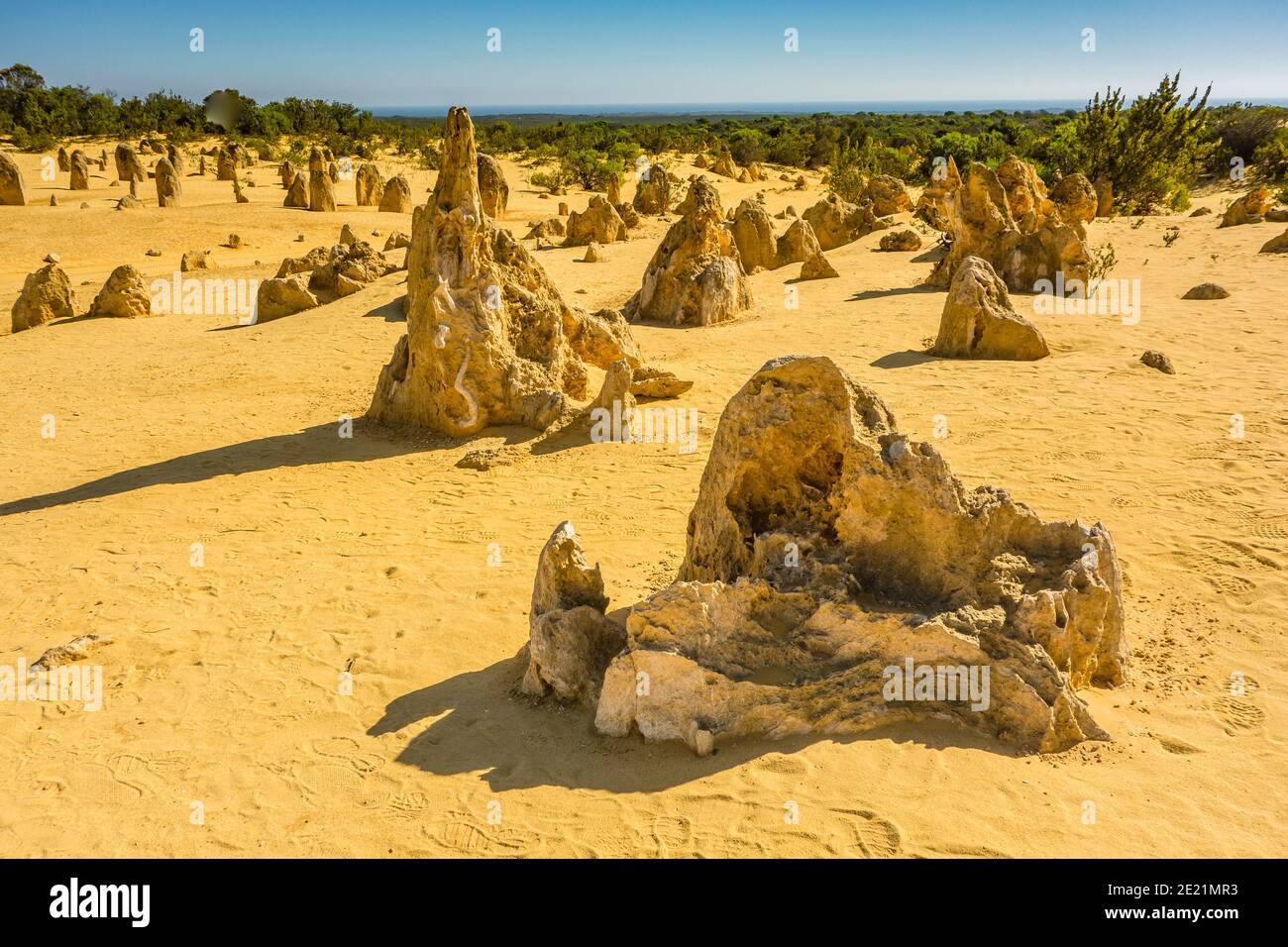 Limestone pillars of Pinnacles Desert, Nambung National Park, Western ...