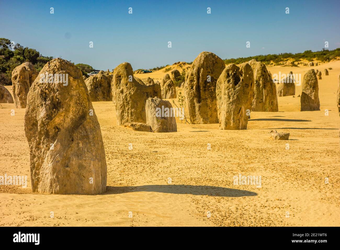 Limestone pillars of Pinnacles Desert, Nambung National Park, Western ...