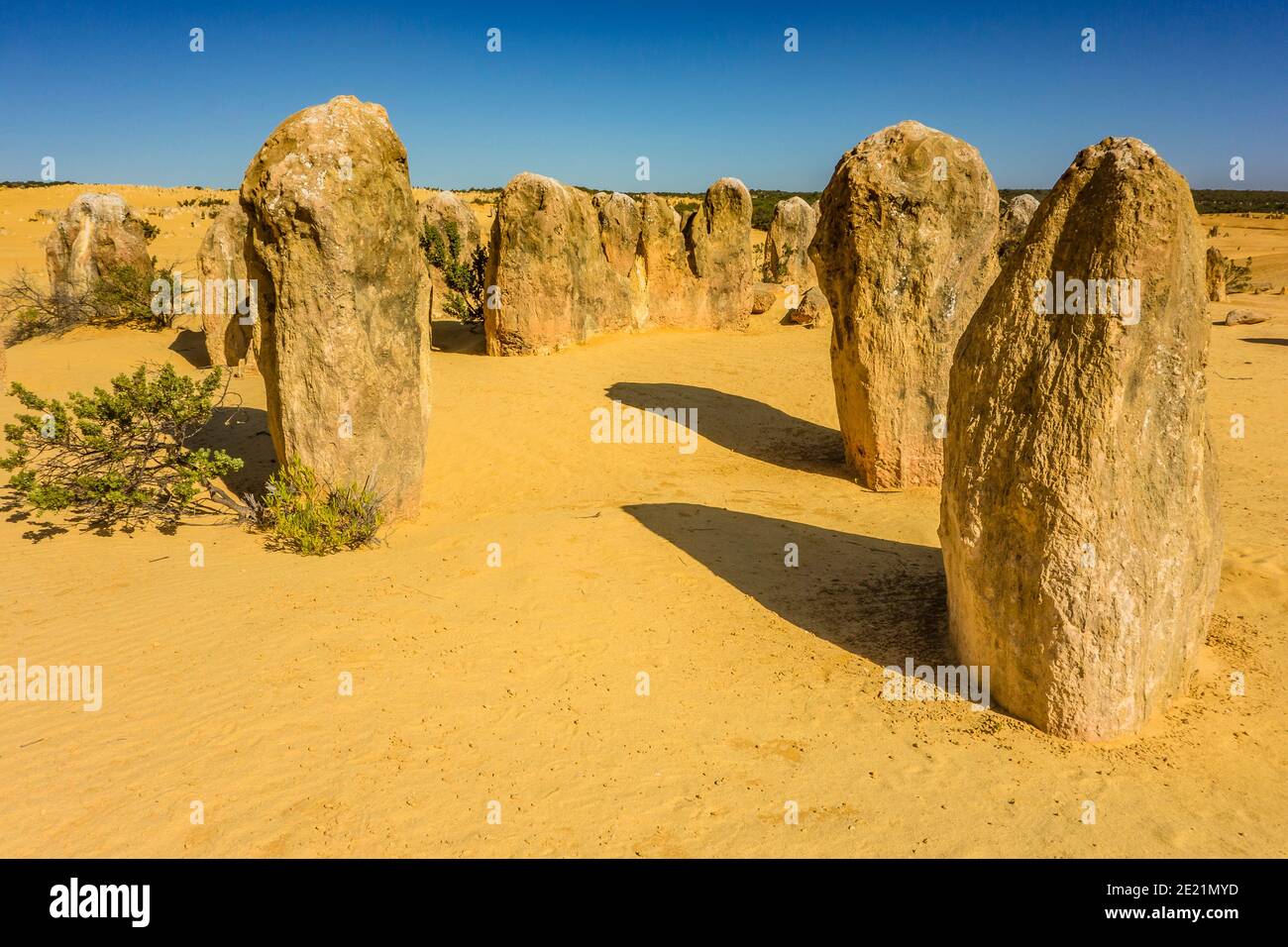 Limestone pillars of Pinnacles Desert, Nambung National Park, Western ...