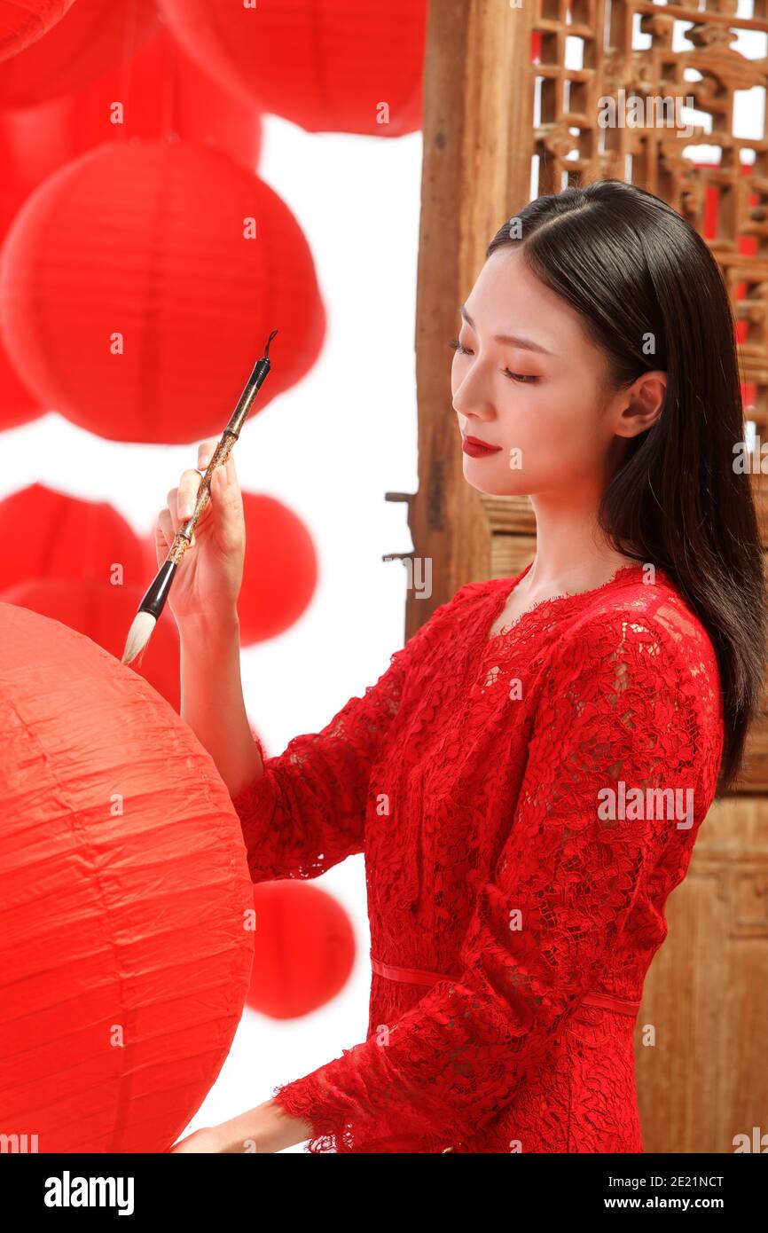 Beautiful women writing in hi-res stock photography and images - Alamy