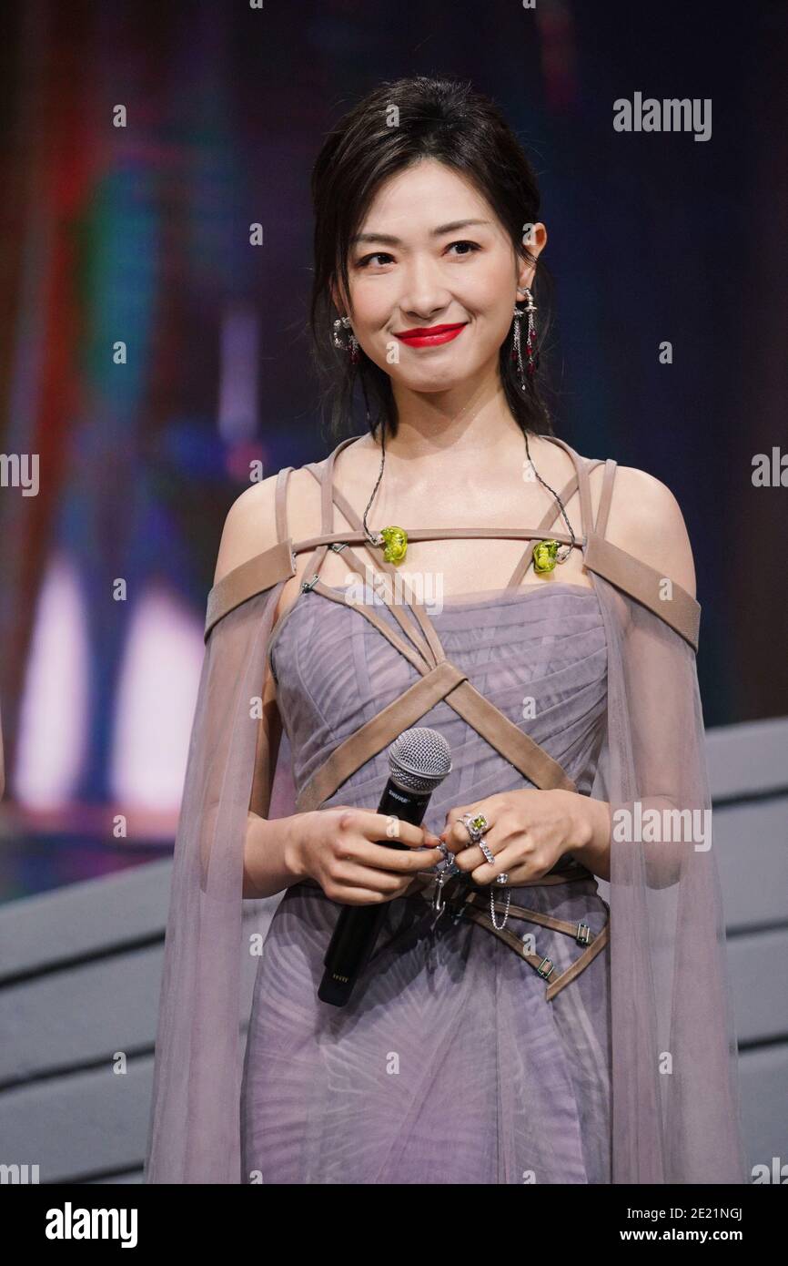 Chinese actress and singer Wan Qian, also known as Regina Wan, dressed ...