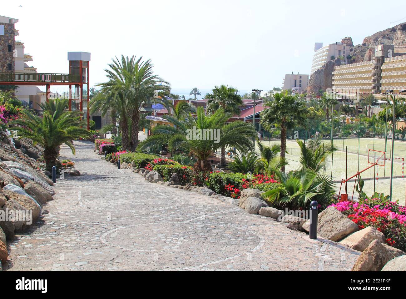 Colorful pathway through resort hi-res stock photography and images - Alamy