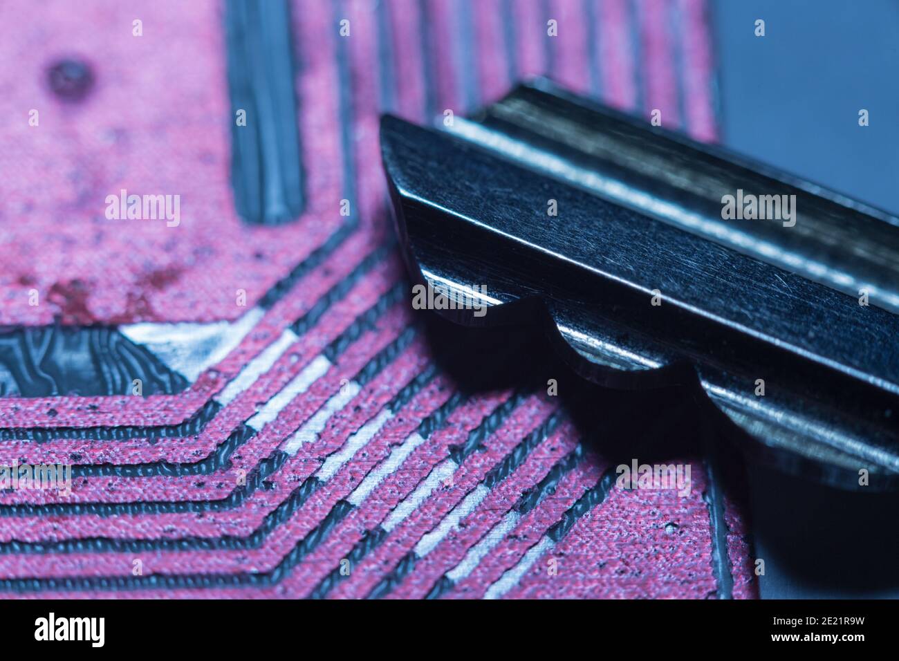 Macro of the key laying down on RFID tag. Security concept Stock Photo ...