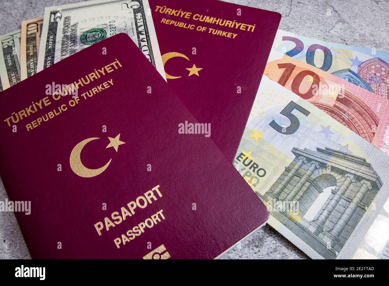 istanbul,turkey-december 31,2020.Passport of the Republic of Turkey and ...