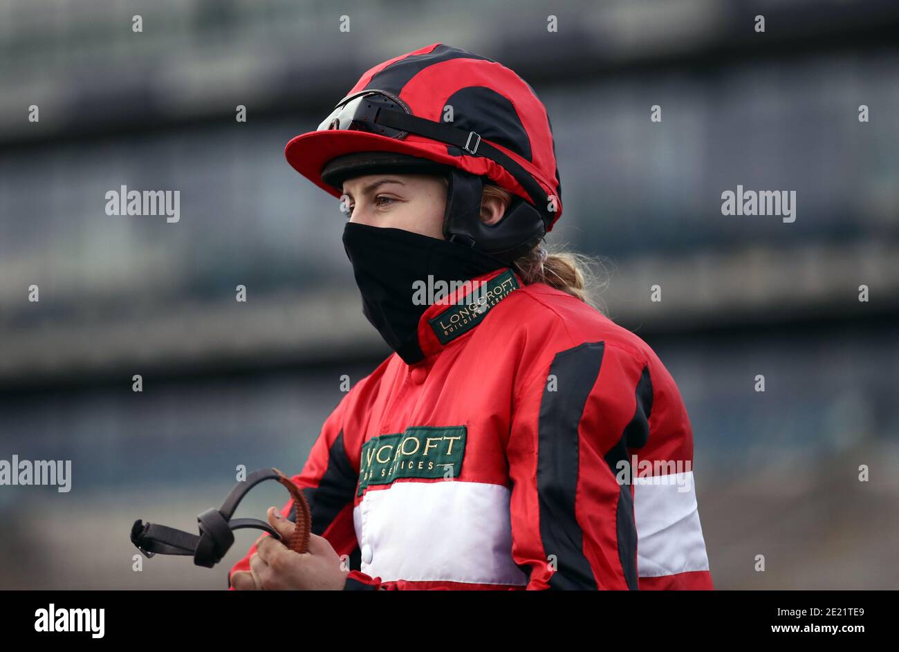 Jockey Lilly Pinchin at Doncaster Racecourse Stock Photo - Alamy