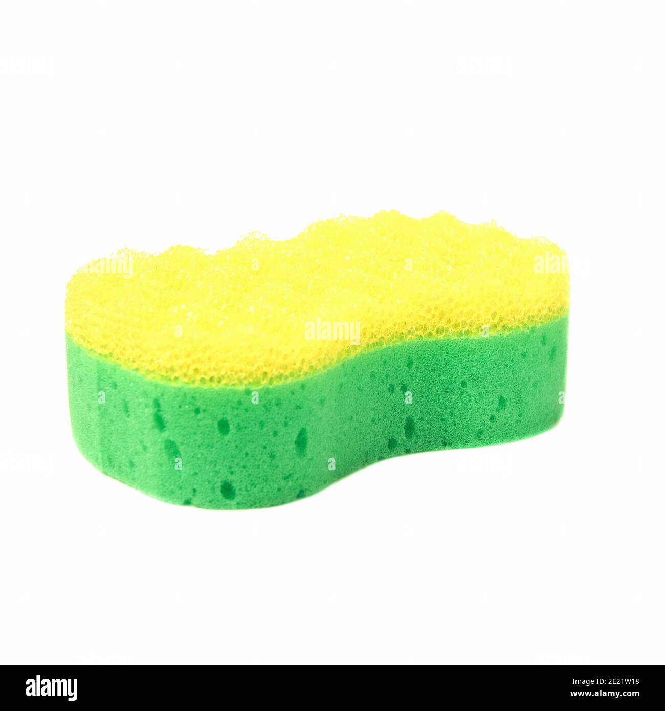 Green and yellow bath sponge isolated on white background Stock Photo ...