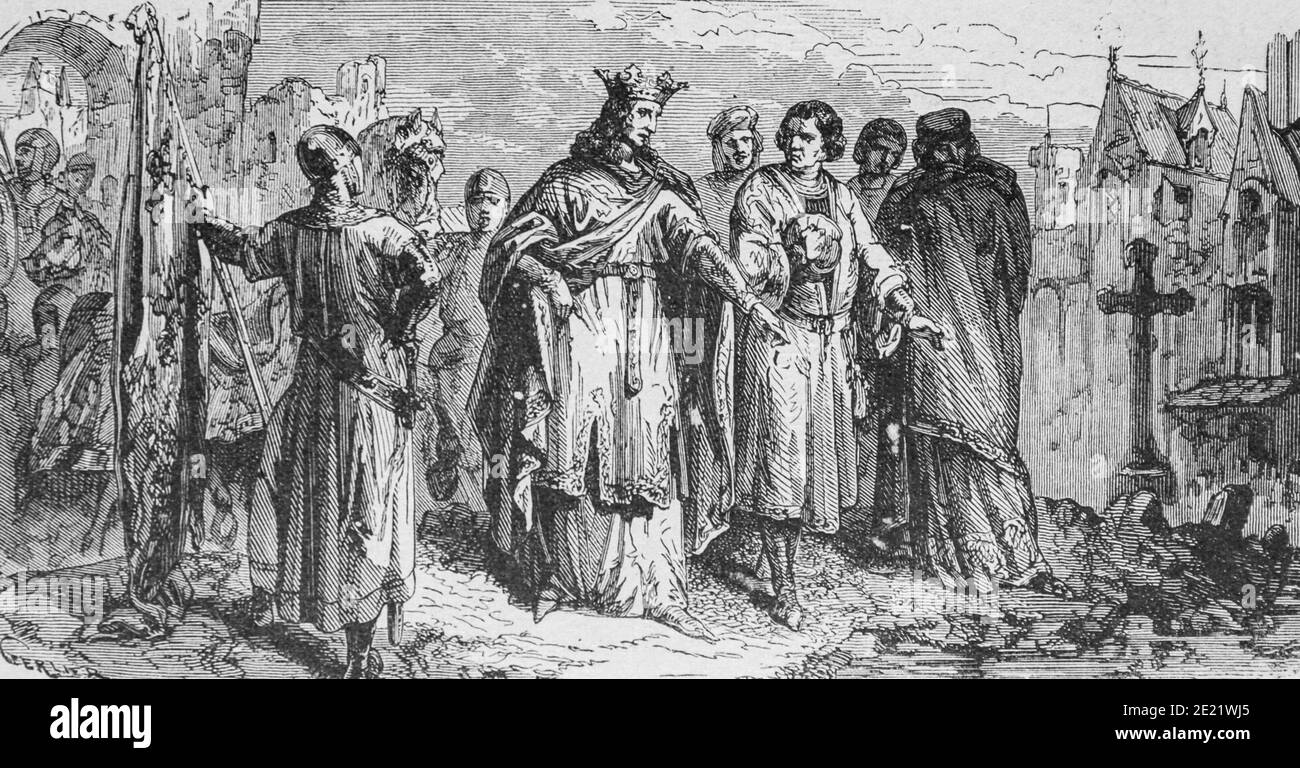,philippe auguste orders to pave paris 1200° edition lahure 1881 Stock ...