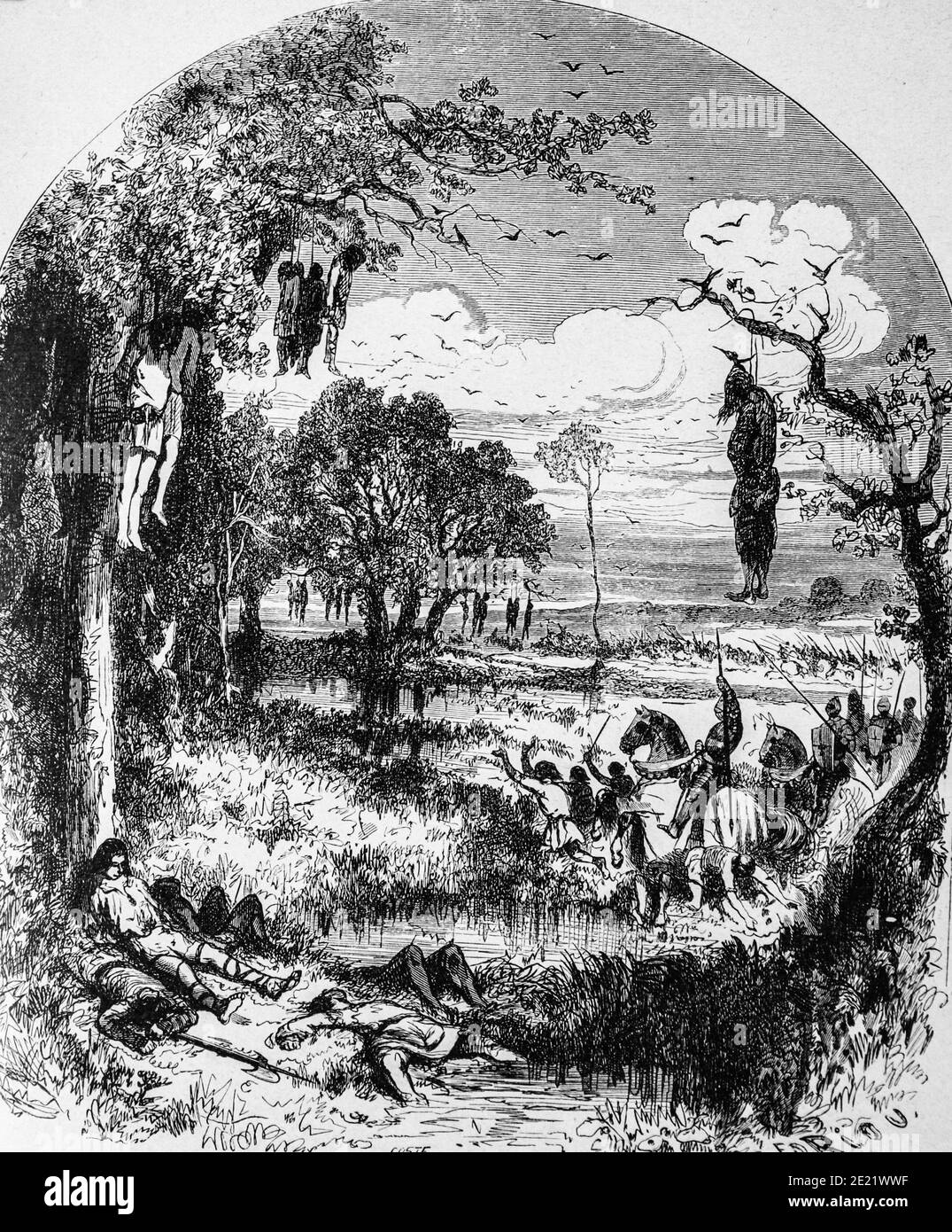 massacre of the albigensians 1209° ,edition lahure 1881 Stock Photo - Alamy