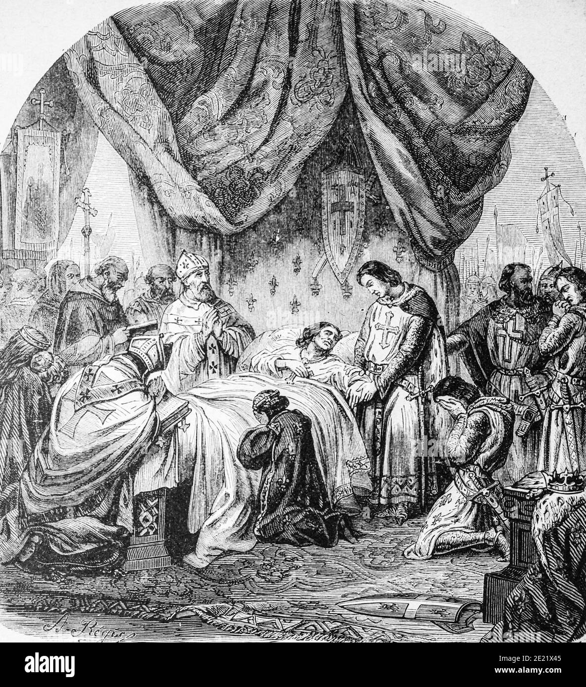 death of saint louis 1270°,edition lahure 1881 Stock Photo - Alamy
