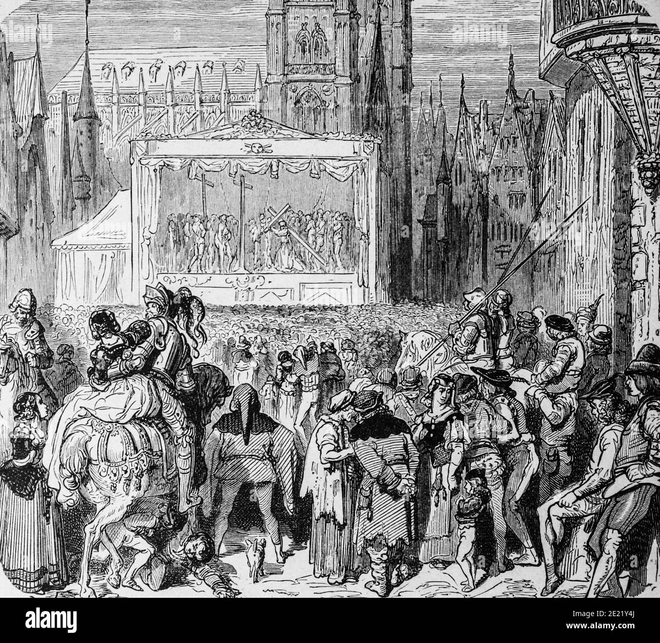 representation of a mystery 1459° ,edition lahure 1881 Stock Photo - Alamy