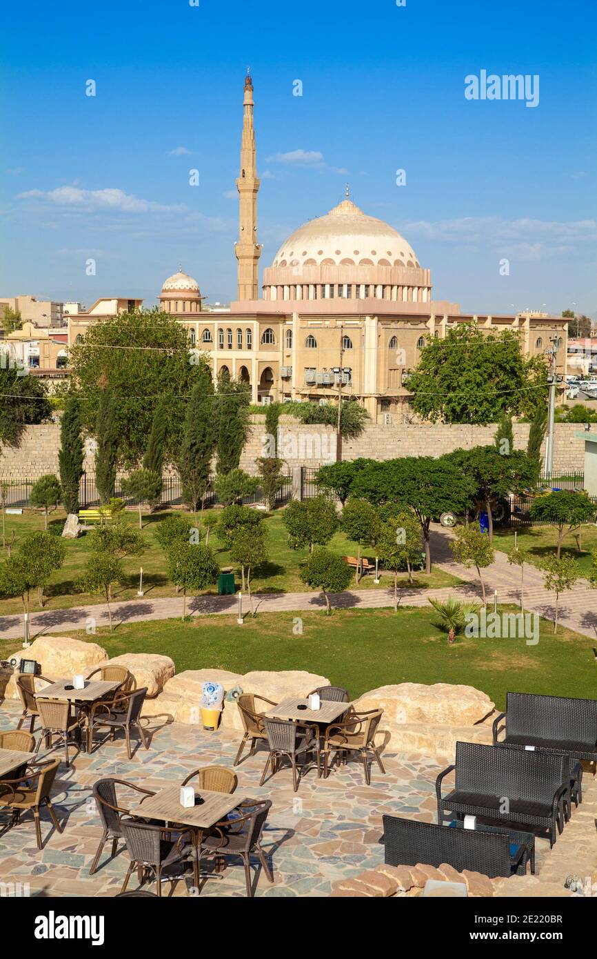 Iraq, Kurdistan, Erbil, Shanidar Park and Al Sawaf mosque Stock Photo ...
