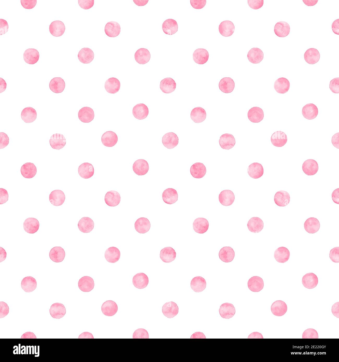 Polka dot pink watercolor seamless pattern. Abstract watercolour color ...