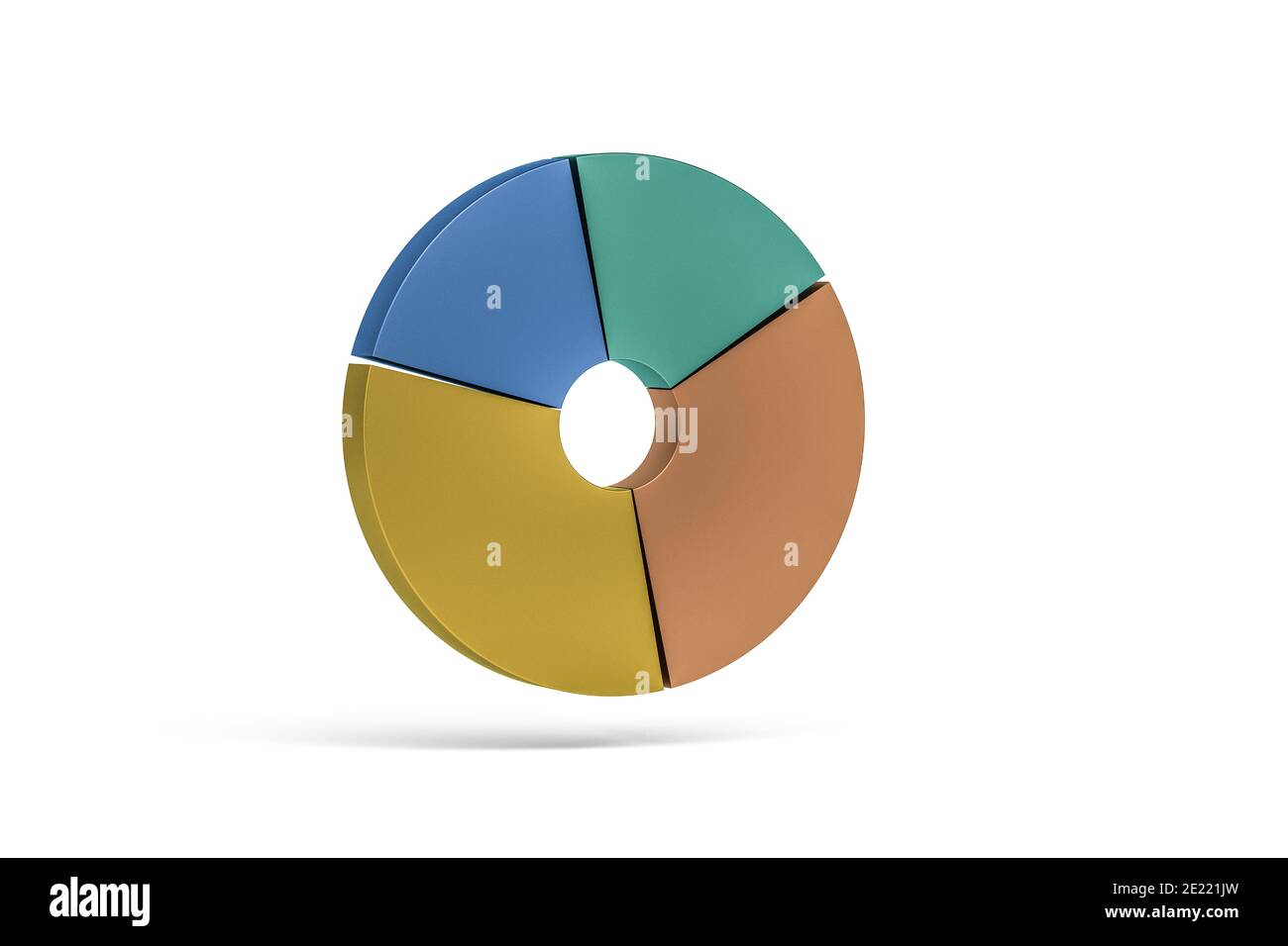 A 3D pie chart with space for text - 3d illustration - copy space Stock ...
