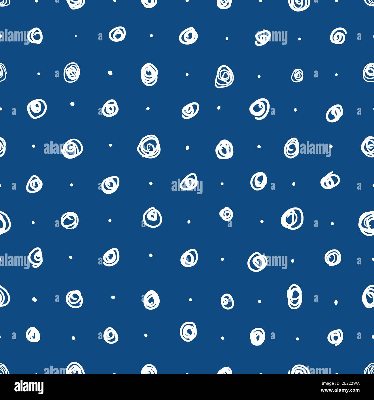 Colorful Hand drawn abstract blue background Polka dot pattern Dotwork ...