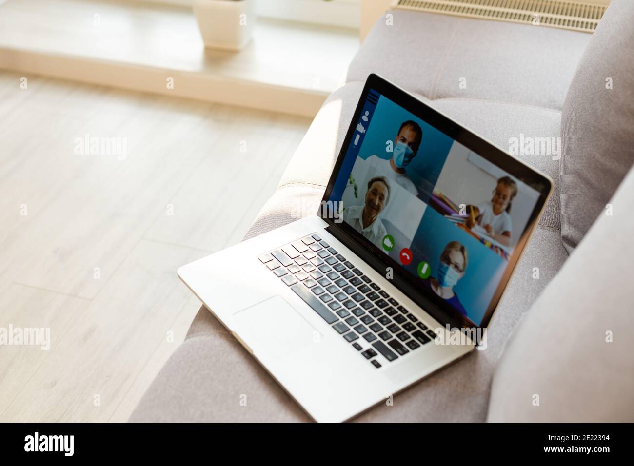 Group Friends Video Chat Connection Concept Stock Photo - Alamy