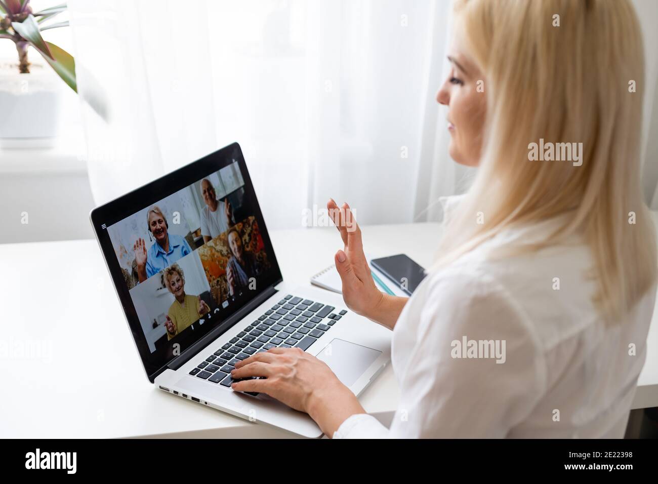 woman use Laptop. Student Researching Process Work. Young Business ...