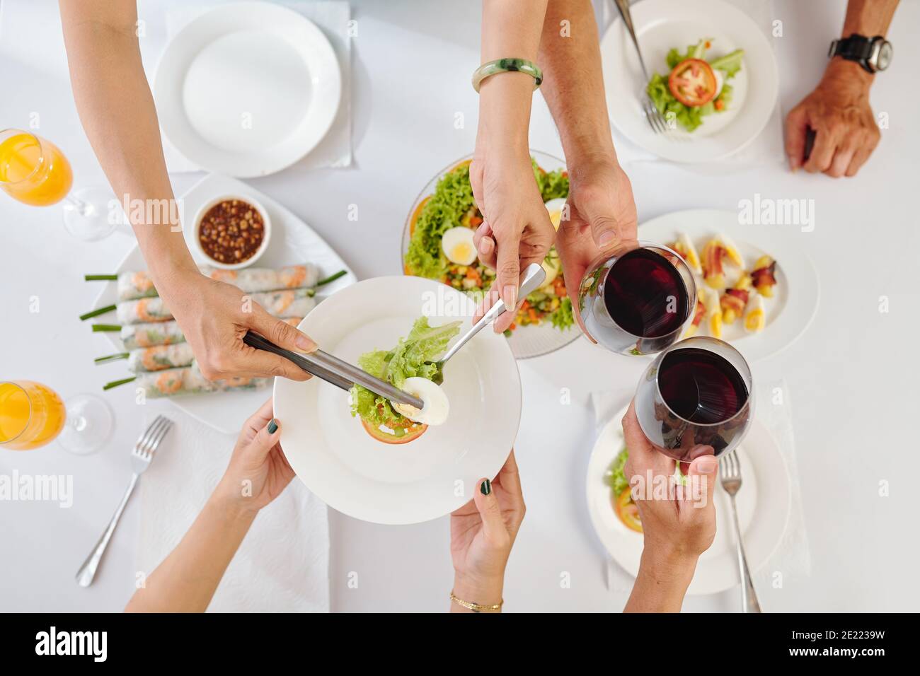 Festive dinner party Stock Photo - Alamy