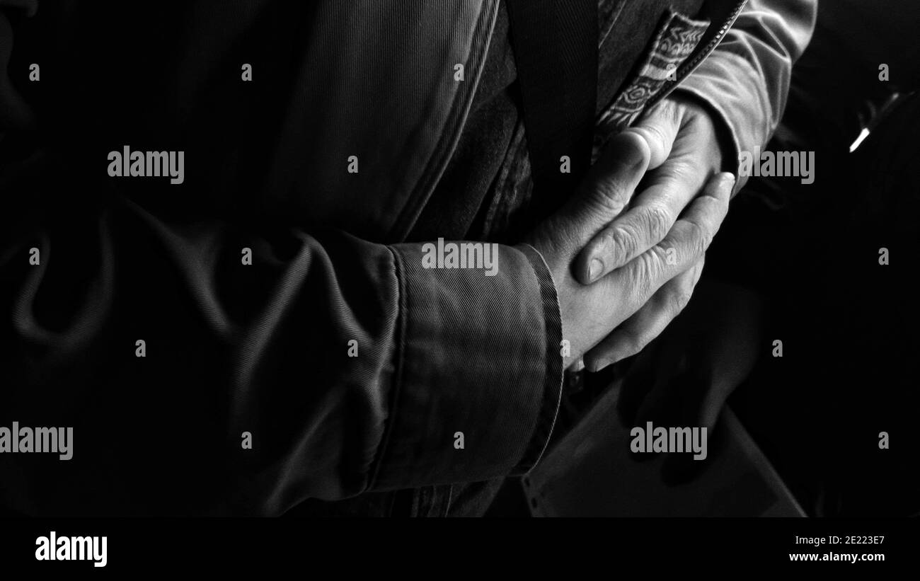 Man resting hands on stomach hi-res stock photography and images - Alamy