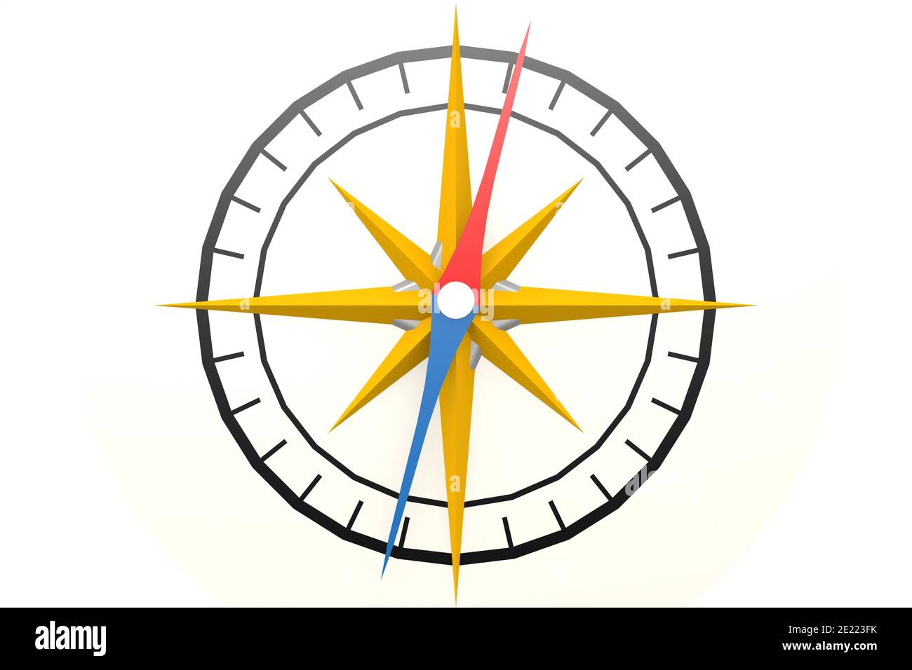 3D rendering of an Isolated compass on the white background Stock Photo ...