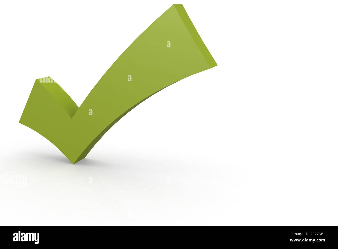 3D rendering of a green checkmark isolated on white background Stock ...